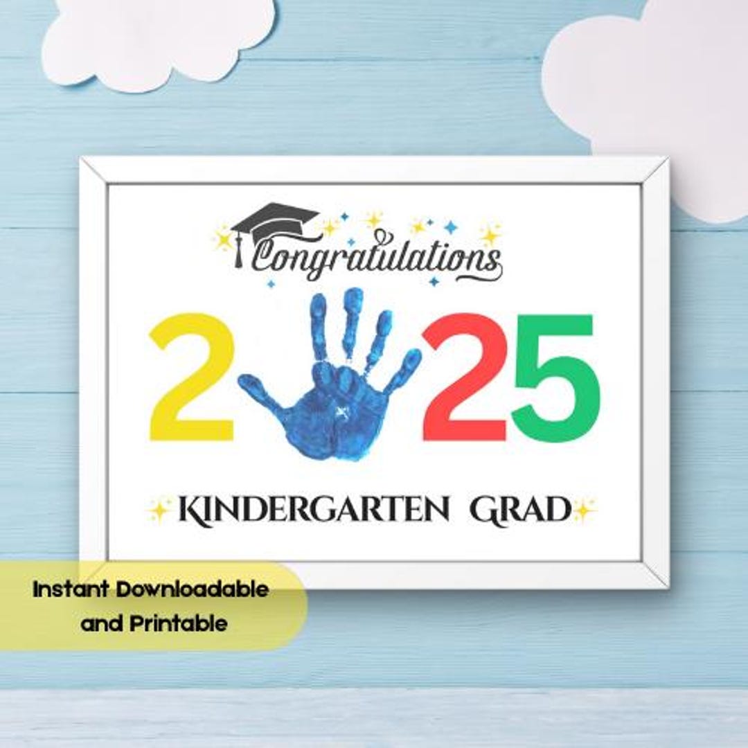 Kindergarten Graduation Handprint Art Printable Keepsake 2025 - Etsy