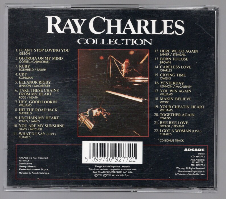 RAY CHARLES - Collection - Arcade 1991 - Compact Disc - Etsy