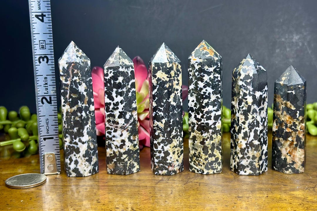 Calcite + Willemite Natural Crystal Towers | UV Reactive Crystal ...