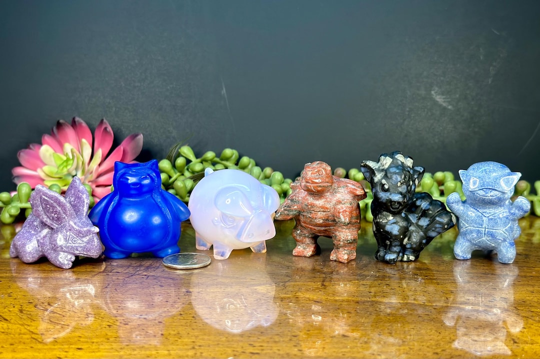 Pokemon Shaped Natural Crystal Carvings | Nidoran Blastoise Snorlax ...