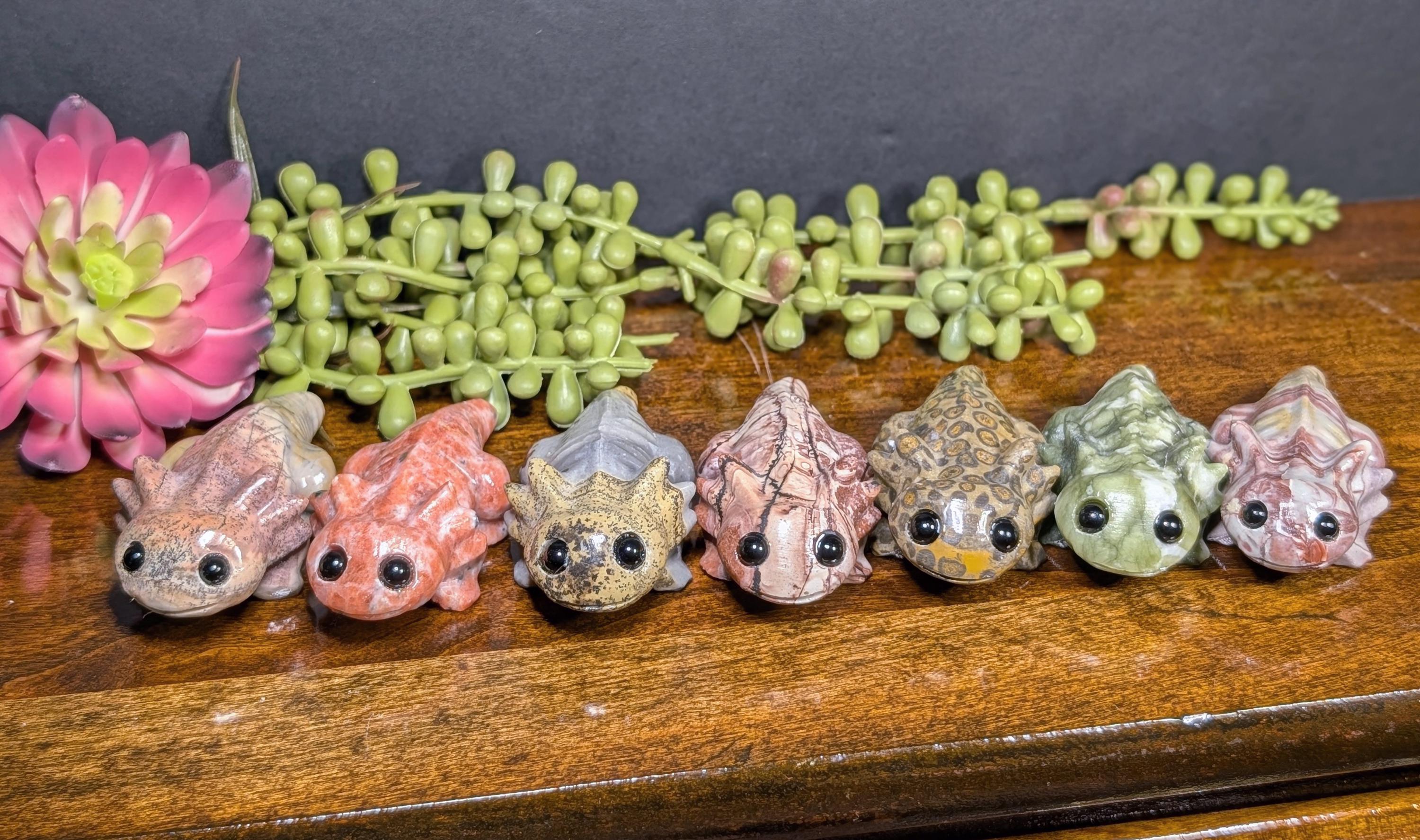 Adorable Axolotl Natural Crystal Carvings | Axolotl | Crystal Animal ...