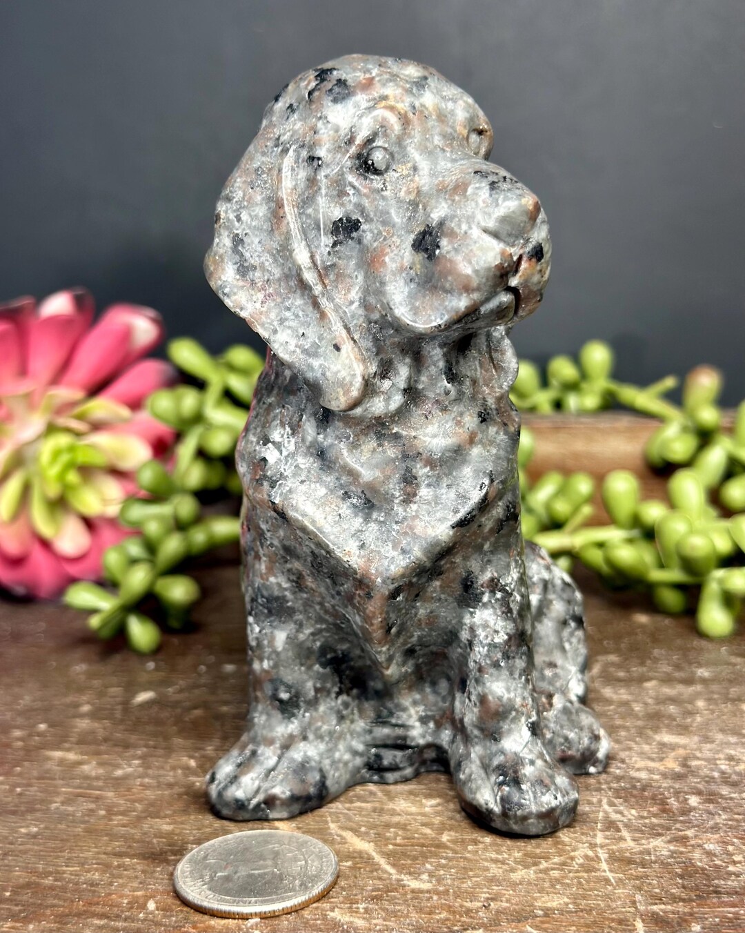 Large Yooperlite Crystal Dog Carving | Crystal Dog | Hound Dog ...