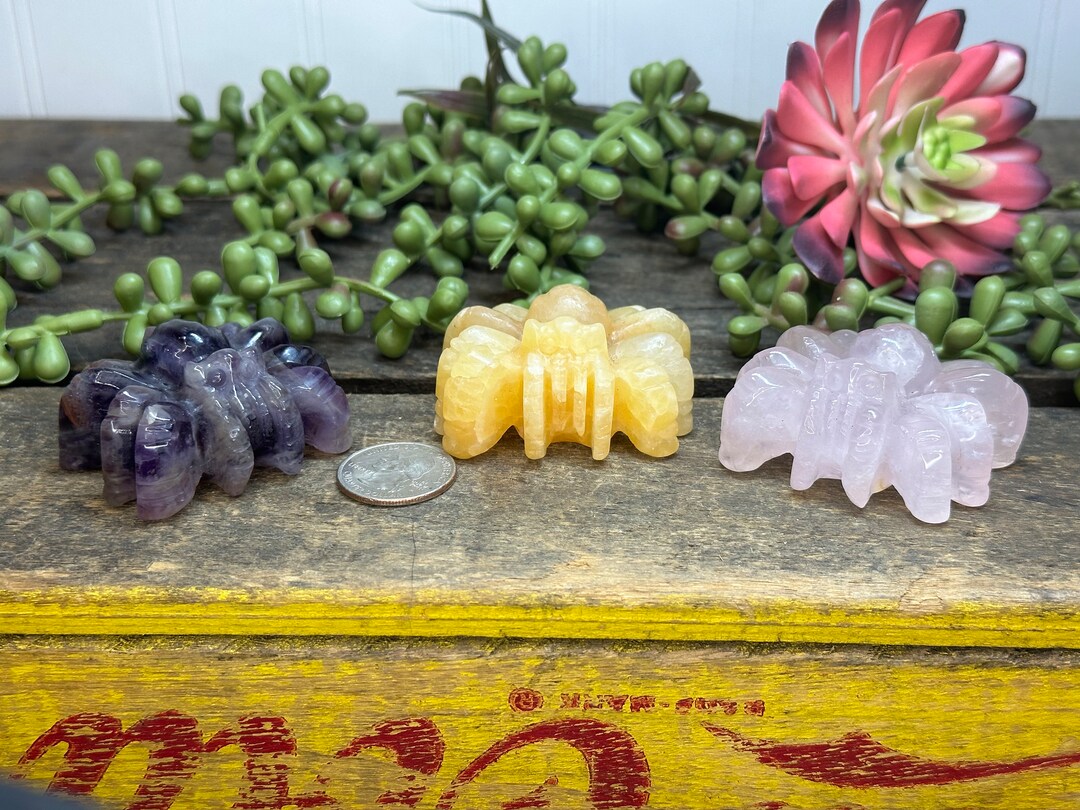 Chunky Tarantula Spider Crystal Stone Carving Amethyst Calcite Rose ...