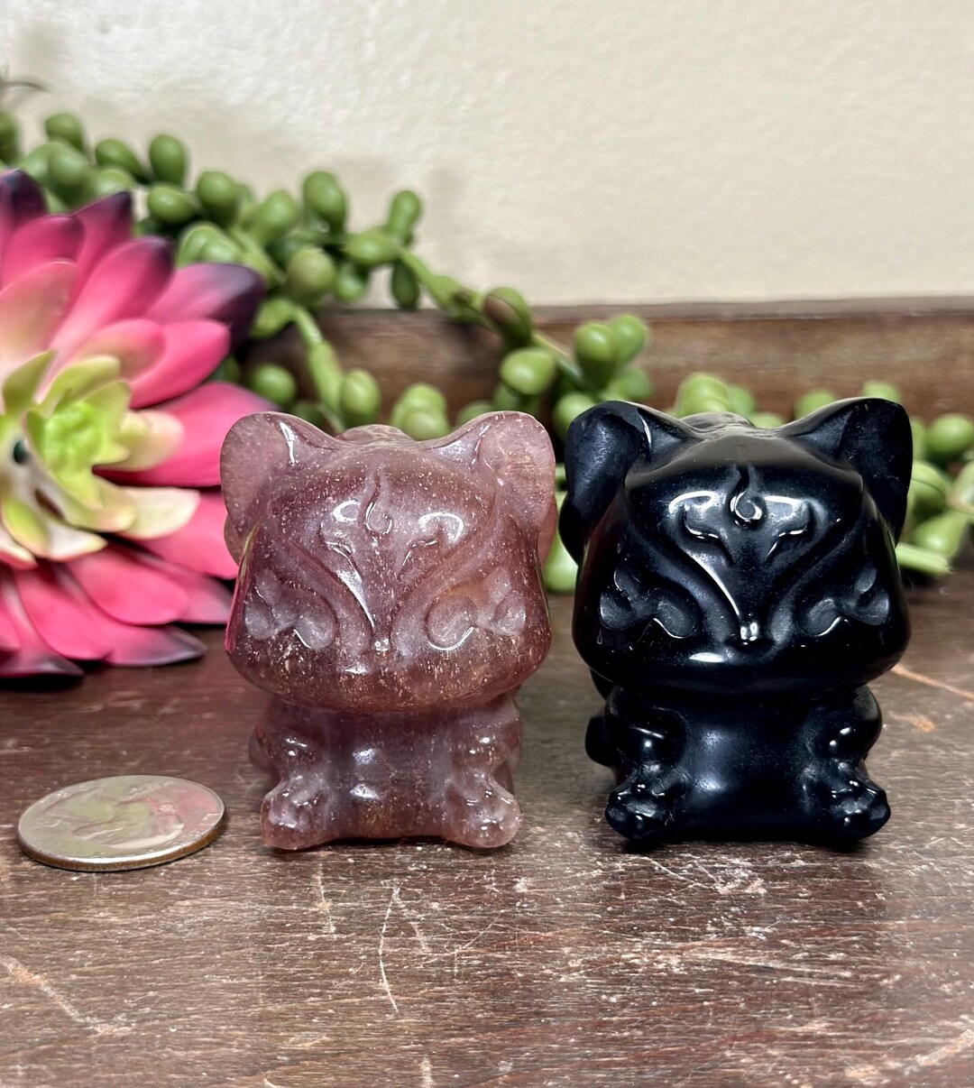 Chunky Detailed Crystal Fox Carvings | Fox Crystal | Fox Carvings ...