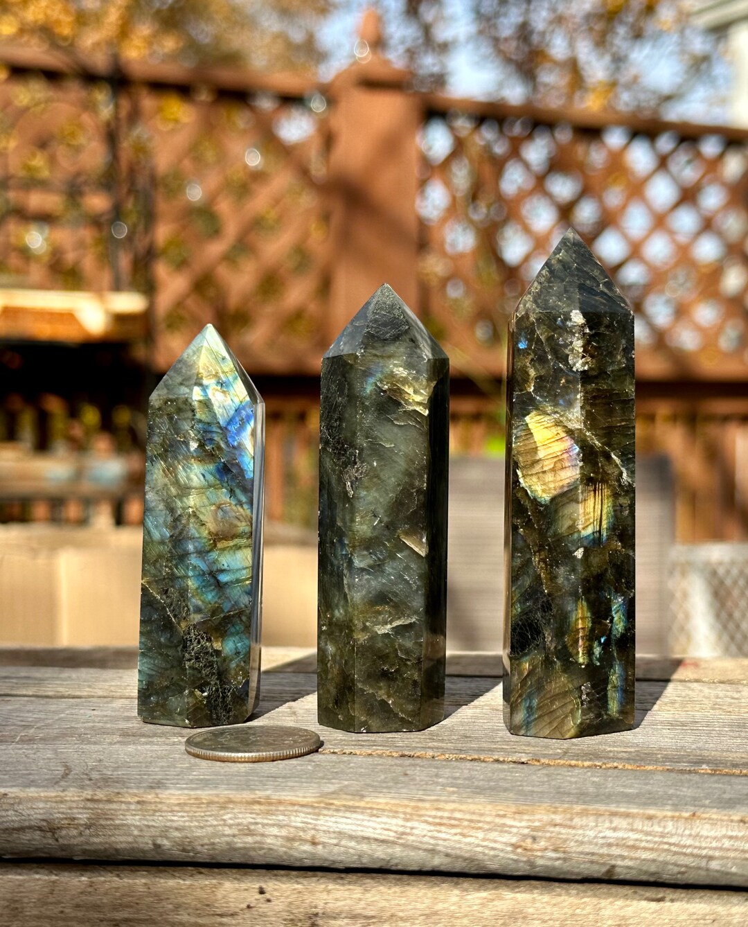Rainbow Flash Labradorite Stone Towers - Etsy