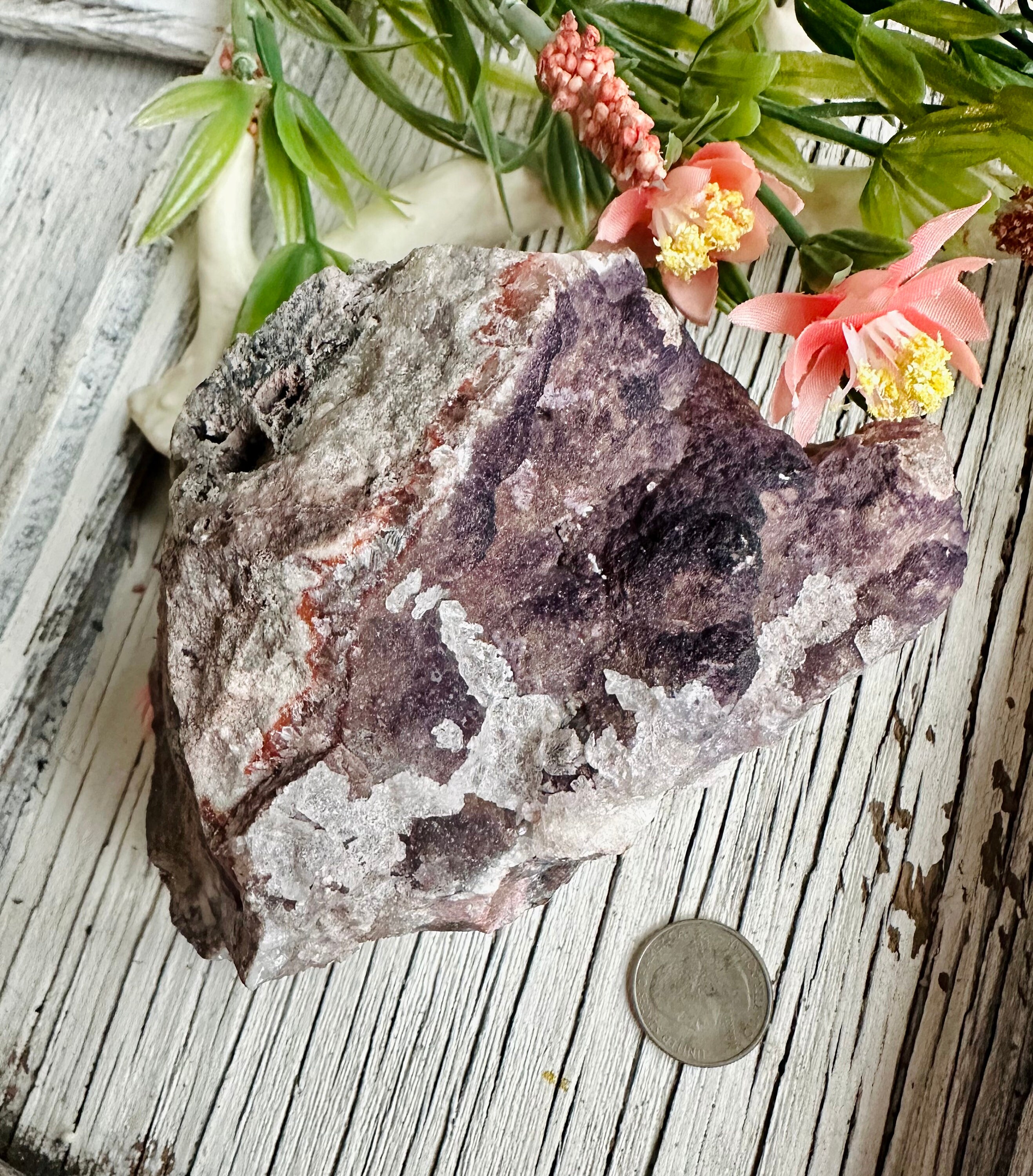 Mexican Mineral Specimen W/purple Fluorite - Etsy