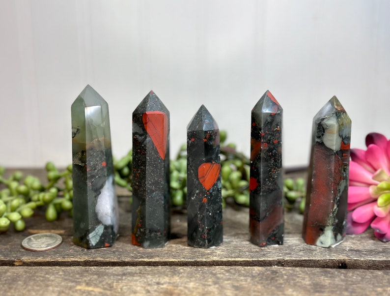 Bloodstone Crystal Stone Tower Points - Etsy
