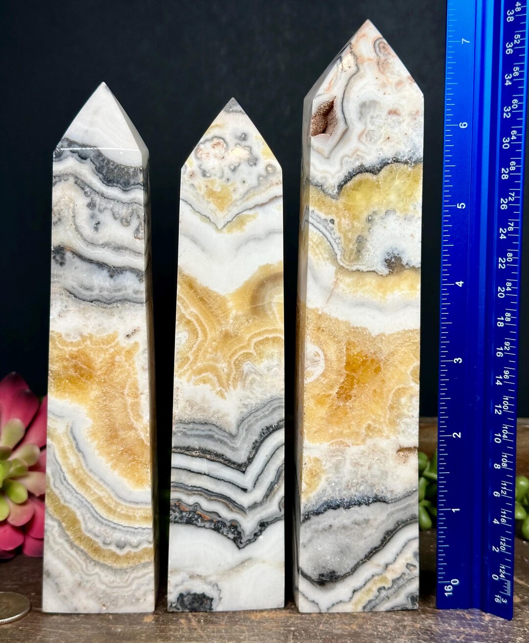 Dendritic Orange Calcite Natural Crystal Towers | Dendritic Calcite ...