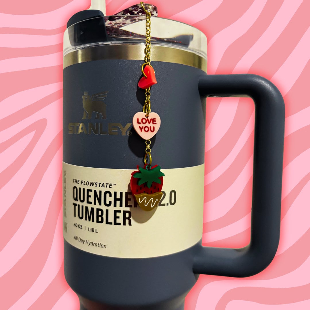 Chocolate Covered Strawberry Straw Charm, Stanley Charm, Stanley Straw ...