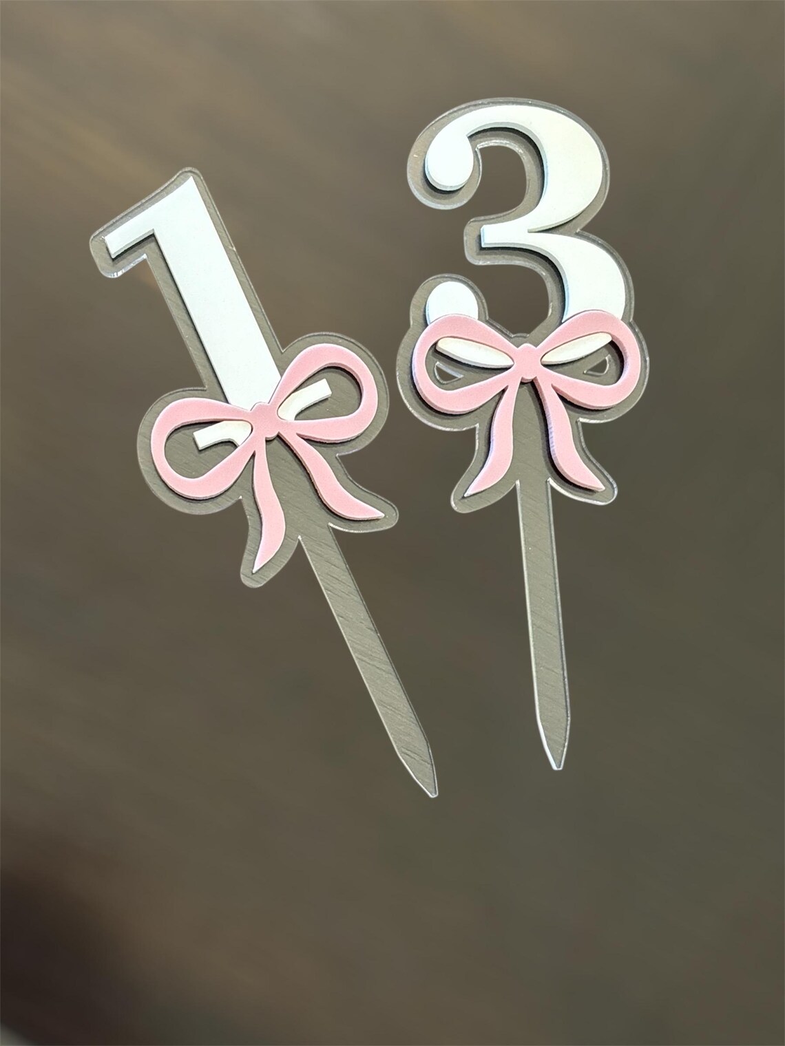 Coquette Bow Number Cake Topper - Cake Topper - Birthday Cake Topper - Etsy