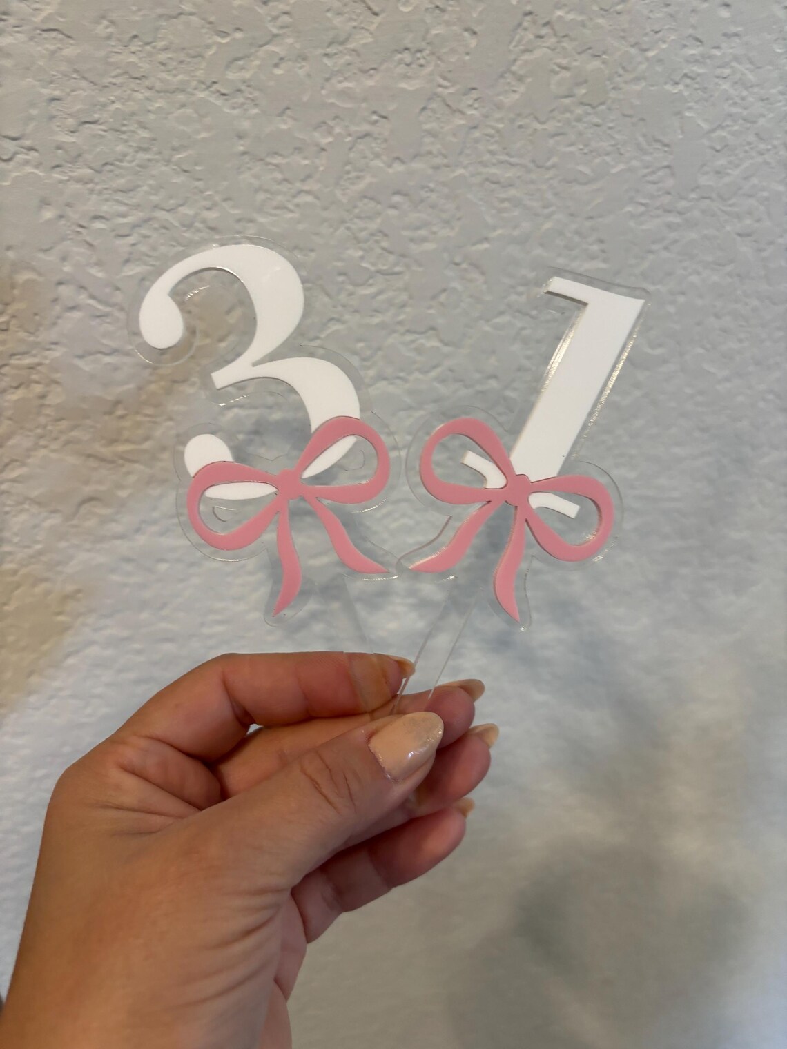Coquette Bow Number Cake Topper - Cake Topper - Birthday Cake Topper - Etsy