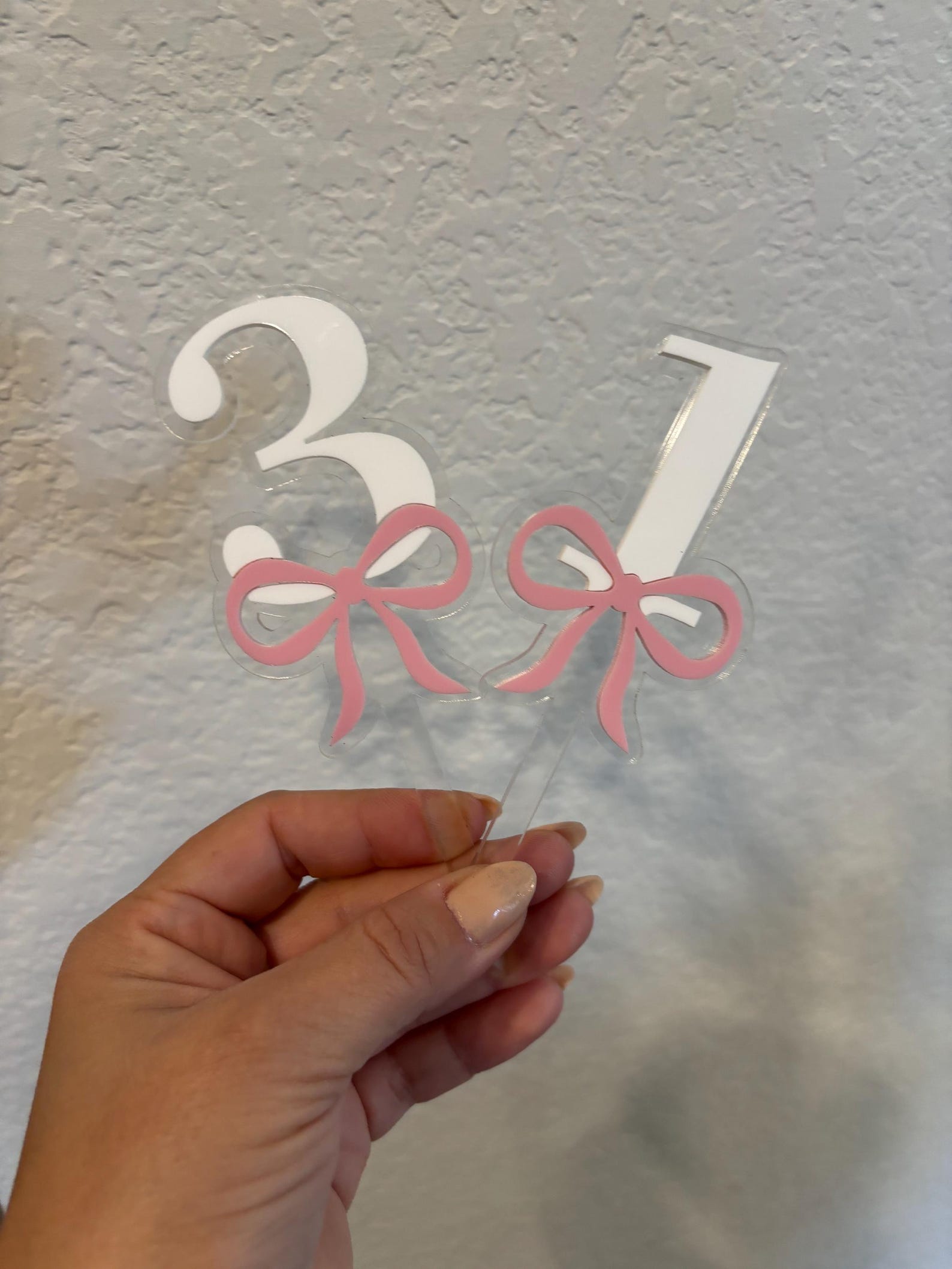 Coquette Bow Number Cake Topper - Cake Topper - Birthday Cake Topper - Etsy