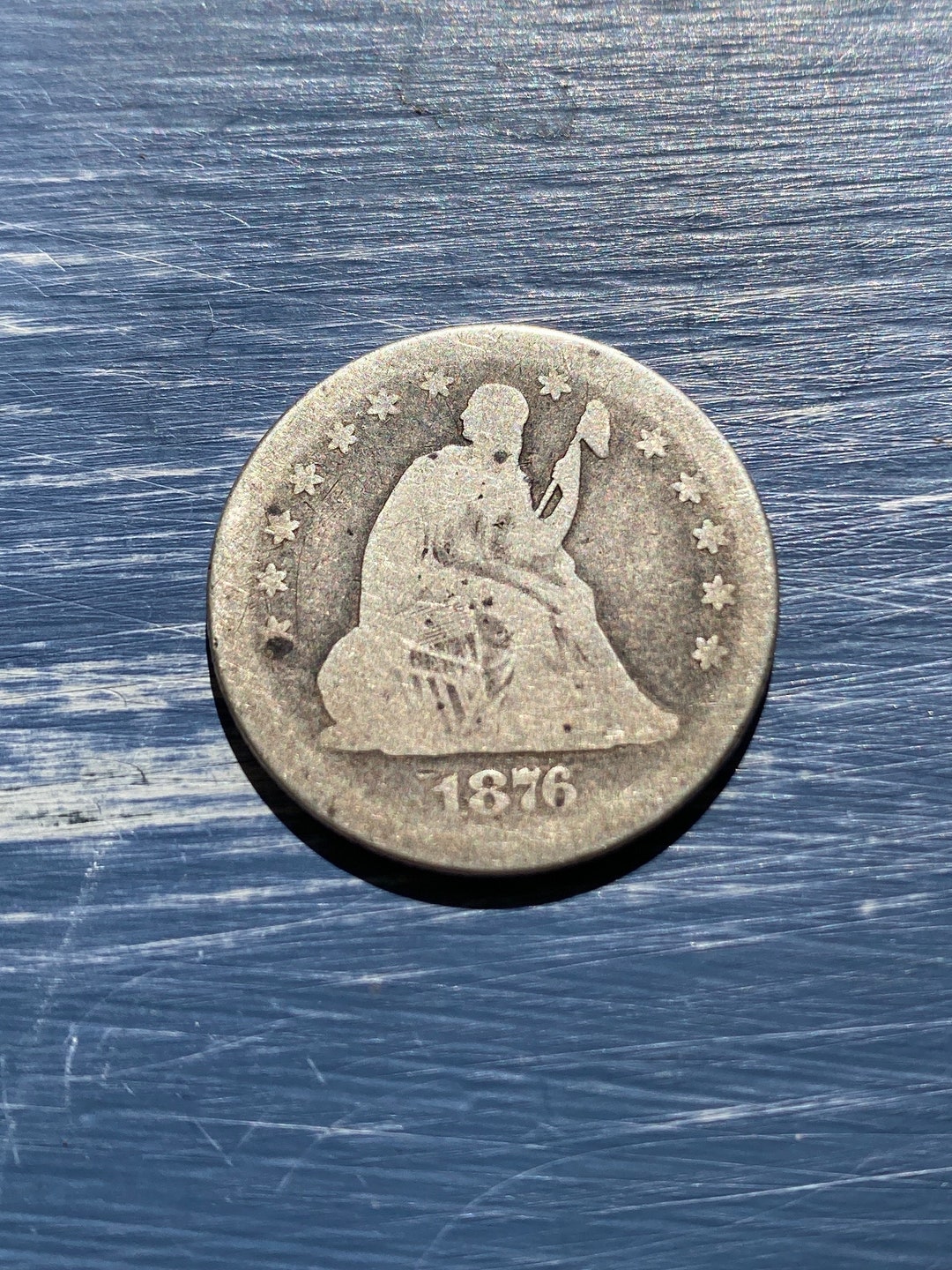 1876 Liberty Seated Quarter - Etsy