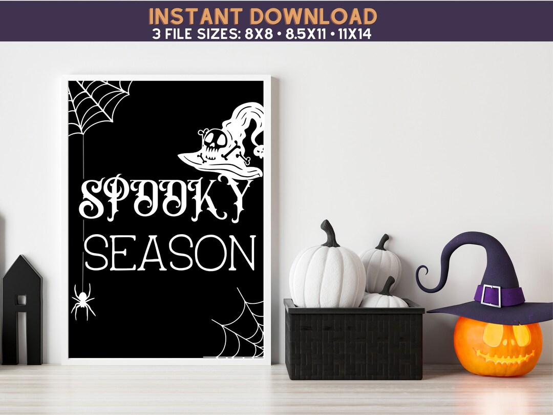 INSTANT DOWNLOAD Spooky Season Halloween Wall Print / Witches Hat ...