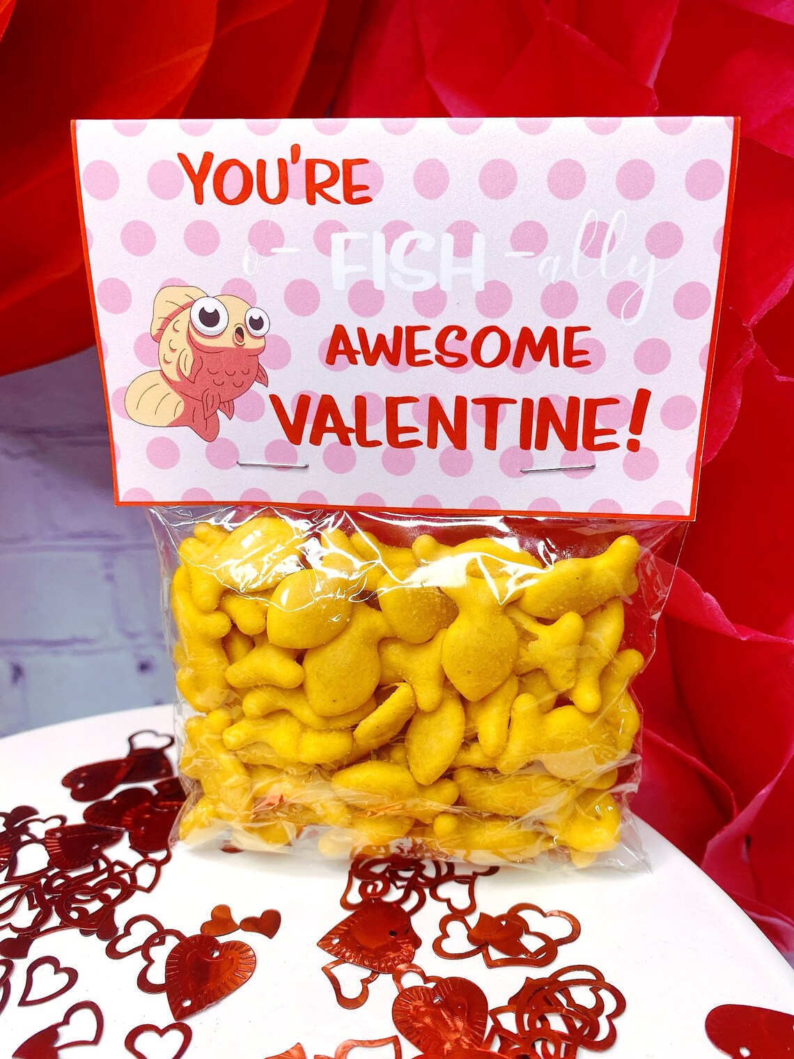 INSTANT DOWNLOAD You're O-fish-ally Awesome Valentine's Day Bag Topper ...