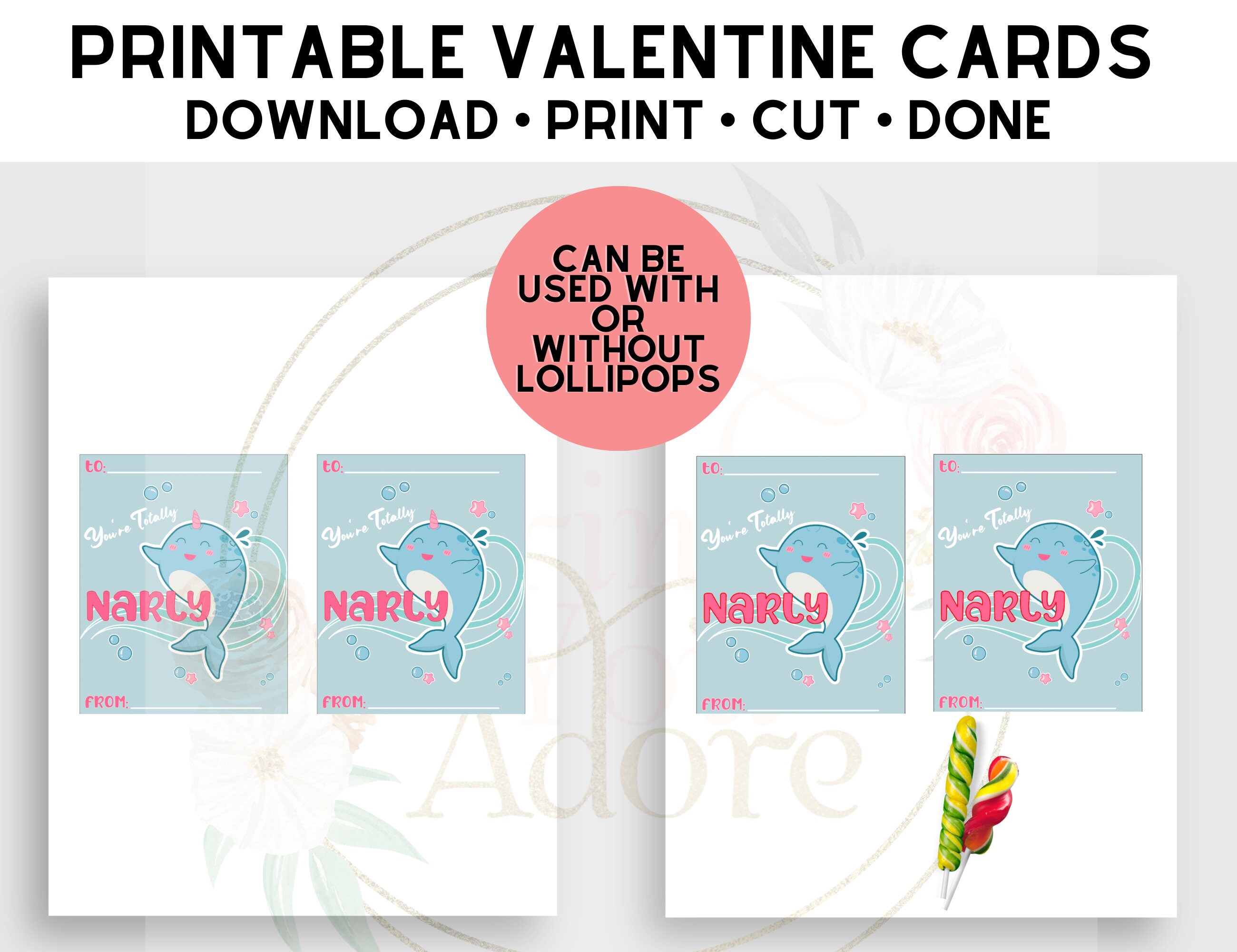 INSTANT DOWNLOAD You're Totally Narly Valentine's Day Cards / Class ...