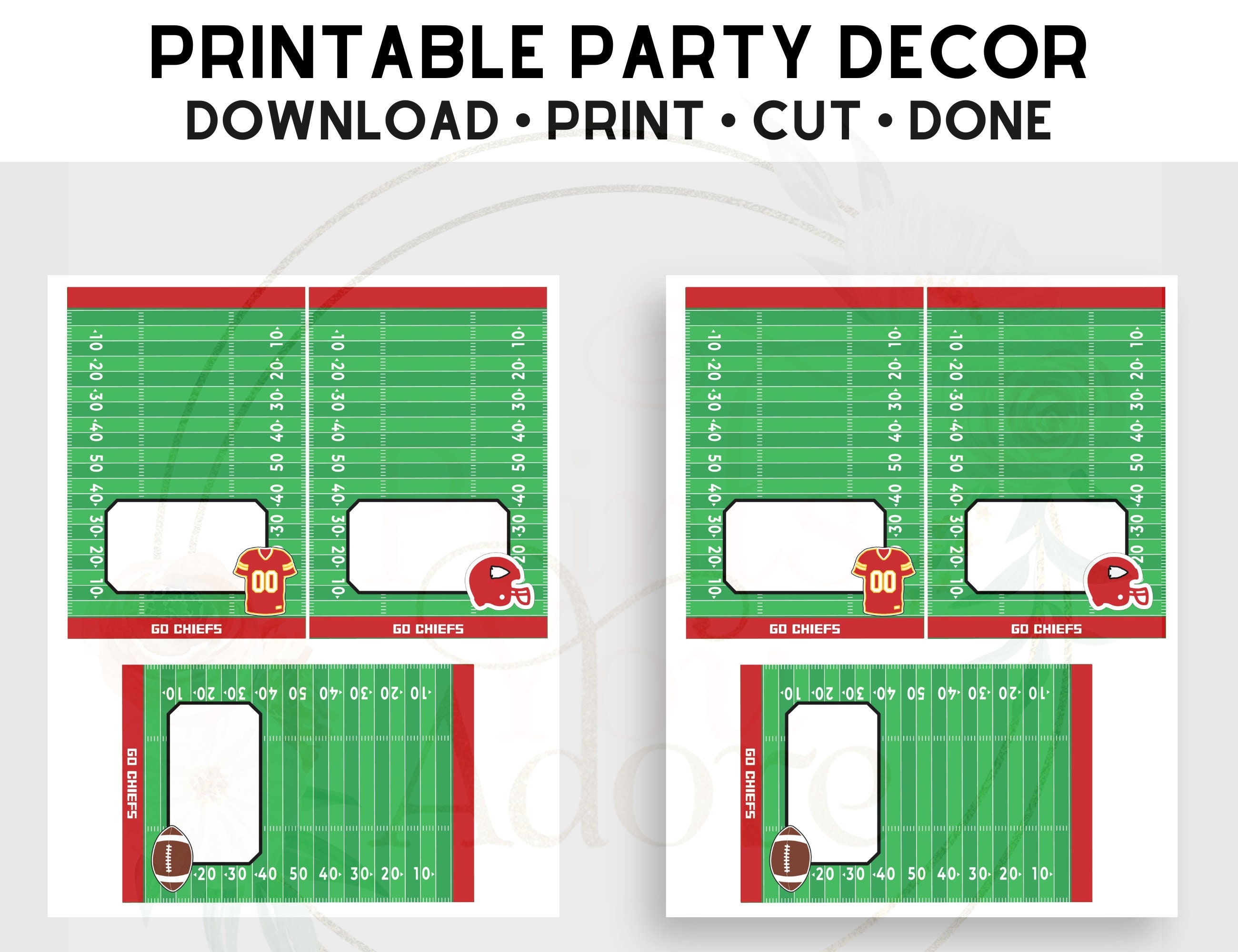 INSTANT DOWNLOAD Kansas City Chiefs Tent Cards / Food Label Cards ...