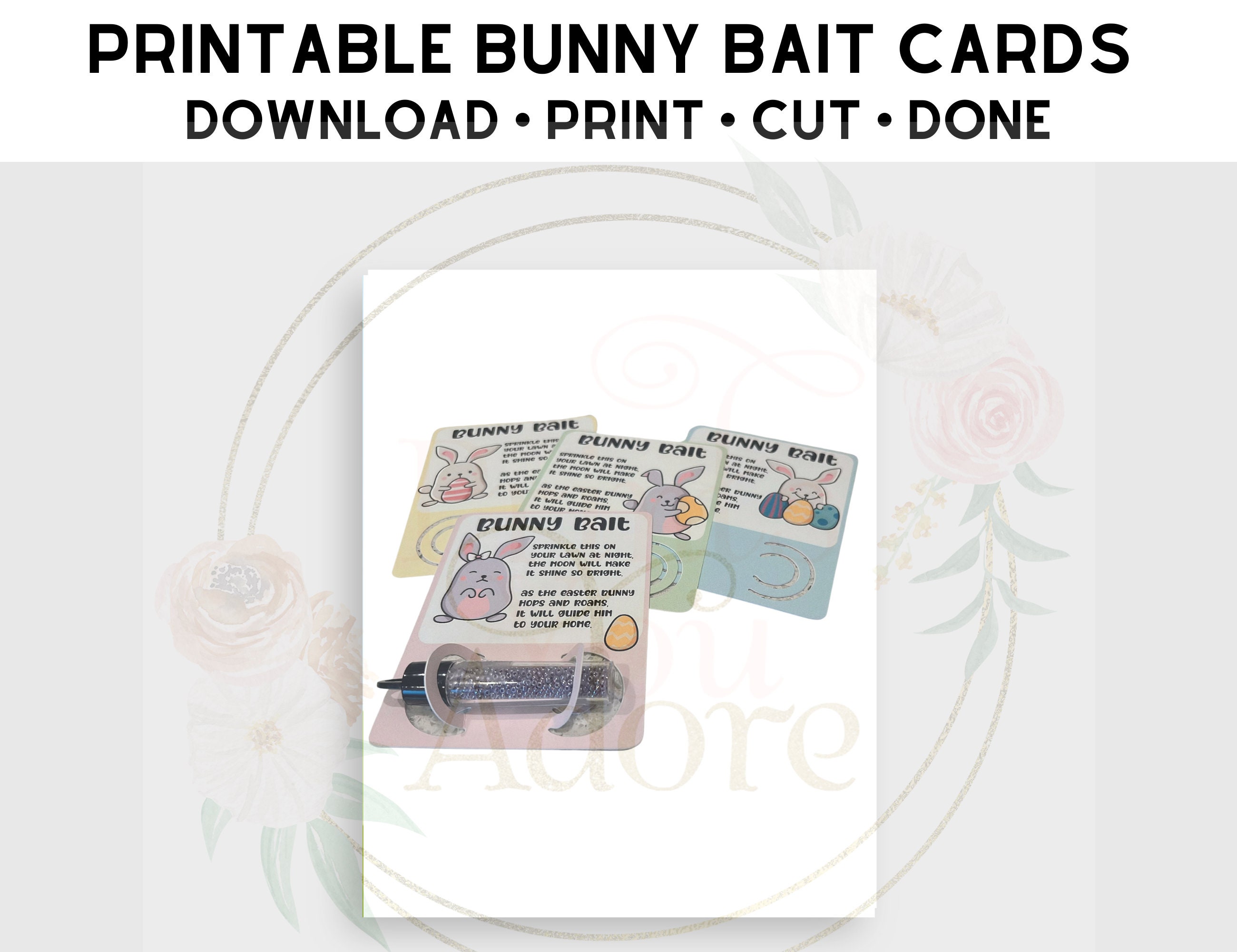 INSTANT DOWNLOAD Bunny Bait Cards for Easter Gift / Printable Easter ...