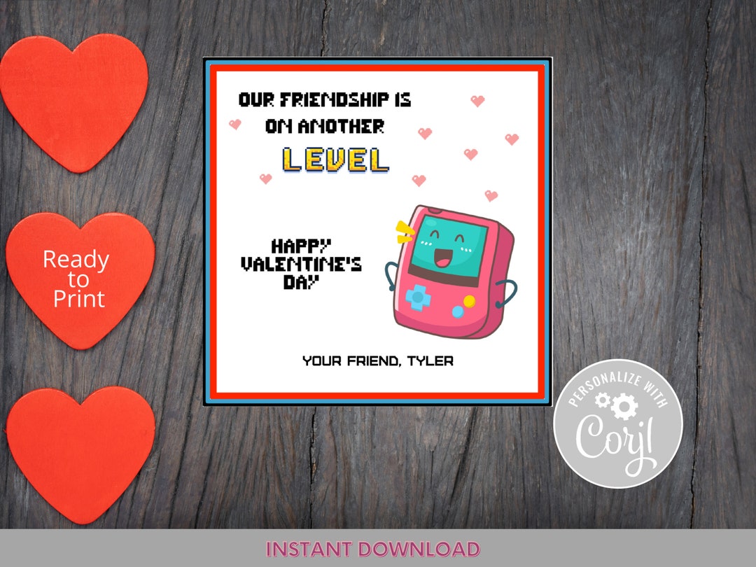 EDITABLE Gamer Valentine's Day Card / Classroom Party / - Etsy