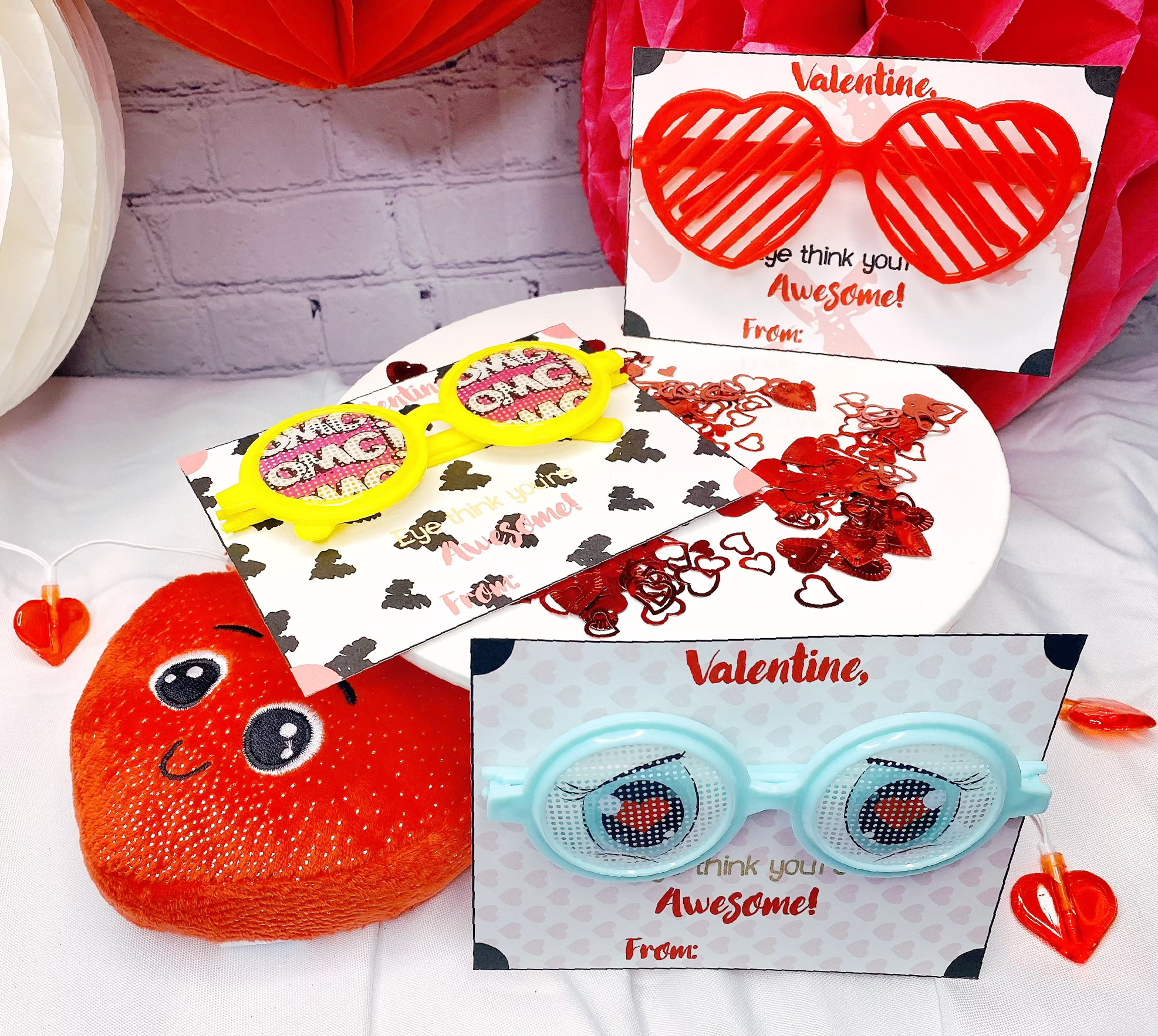 Two Styles Valentine's Day Card Printable/ Sunglasses /eye Think You're ...