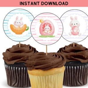 INSTANT DOWNLOAD Easter Watercolor Cupcake Toppers / Easter Printable ...
