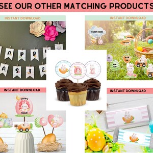 INSTANT DOWNLOAD Easter Watercolor Cupcake Toppers / Easter Printable ...