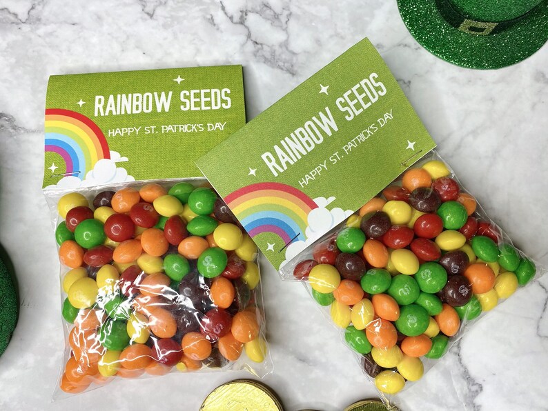 INSTANT DOWNLOAD St. Patrick's Day Rainbow Seeds Treat Bag Topper ...