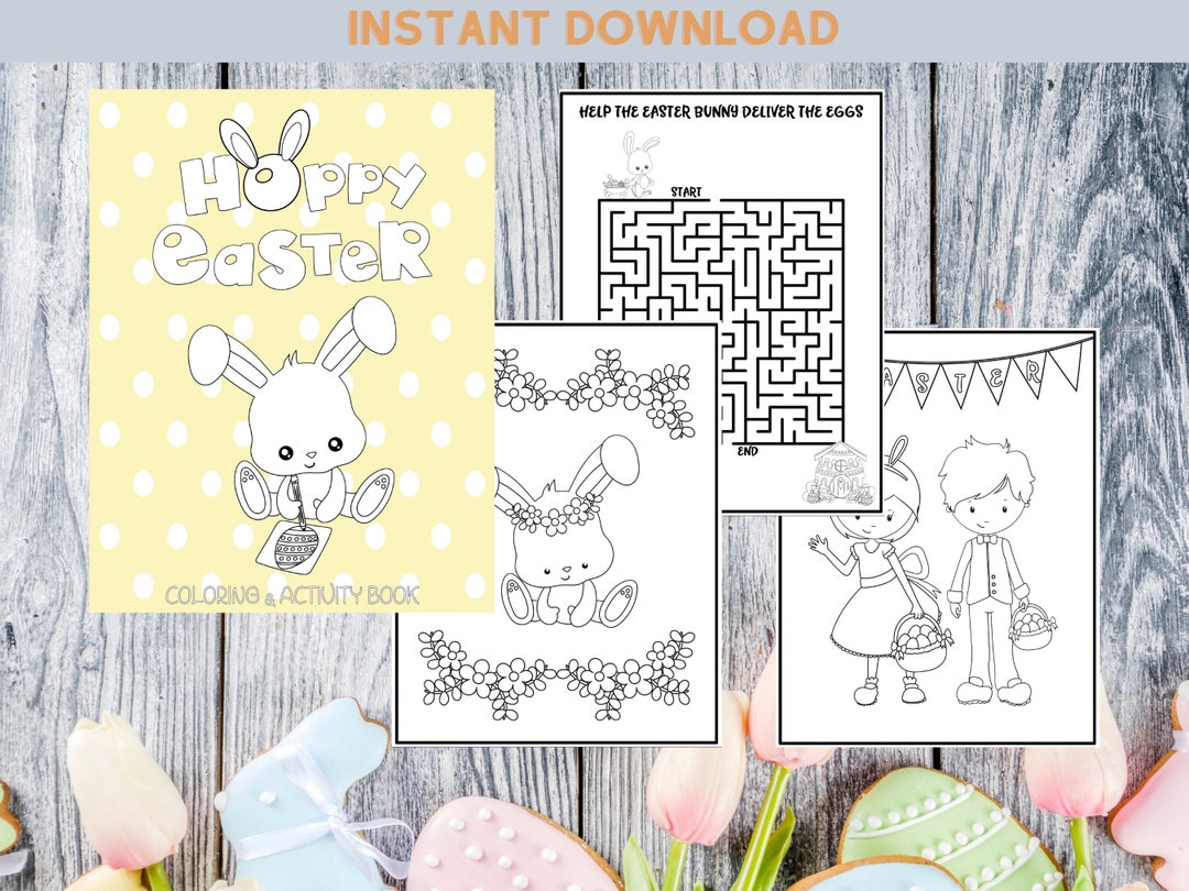 INSTANT DOWNLOAD Easter Coloring & Activity Book / Fun Easter Party ...