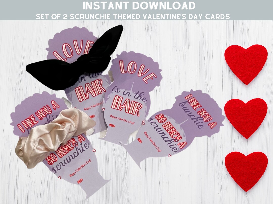 INSTANT DOWNLOAD I Like You A Bunchie Scrunchie Valentine Printable ...