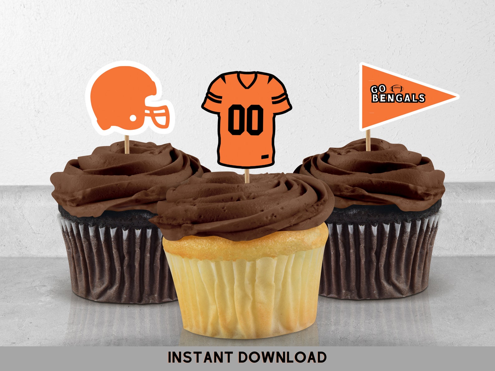 INSTANT DOWNLOAD Cincinnati Bengals Cupcake Toppers / Food Picks /super ...