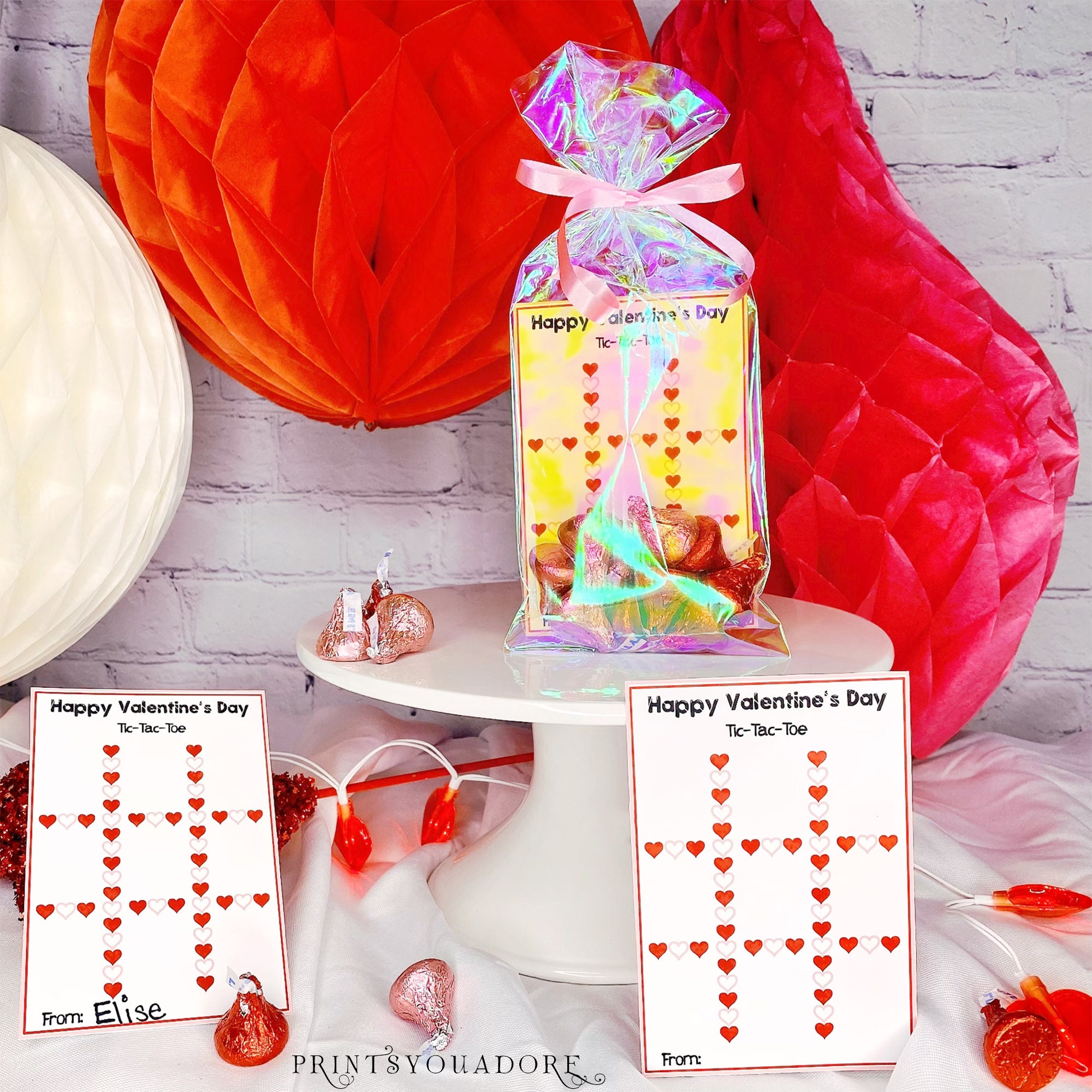 INSTANT DOWNLOAD Valentine's Day Tic Tac Toe Printable/ Valentine Cards ...