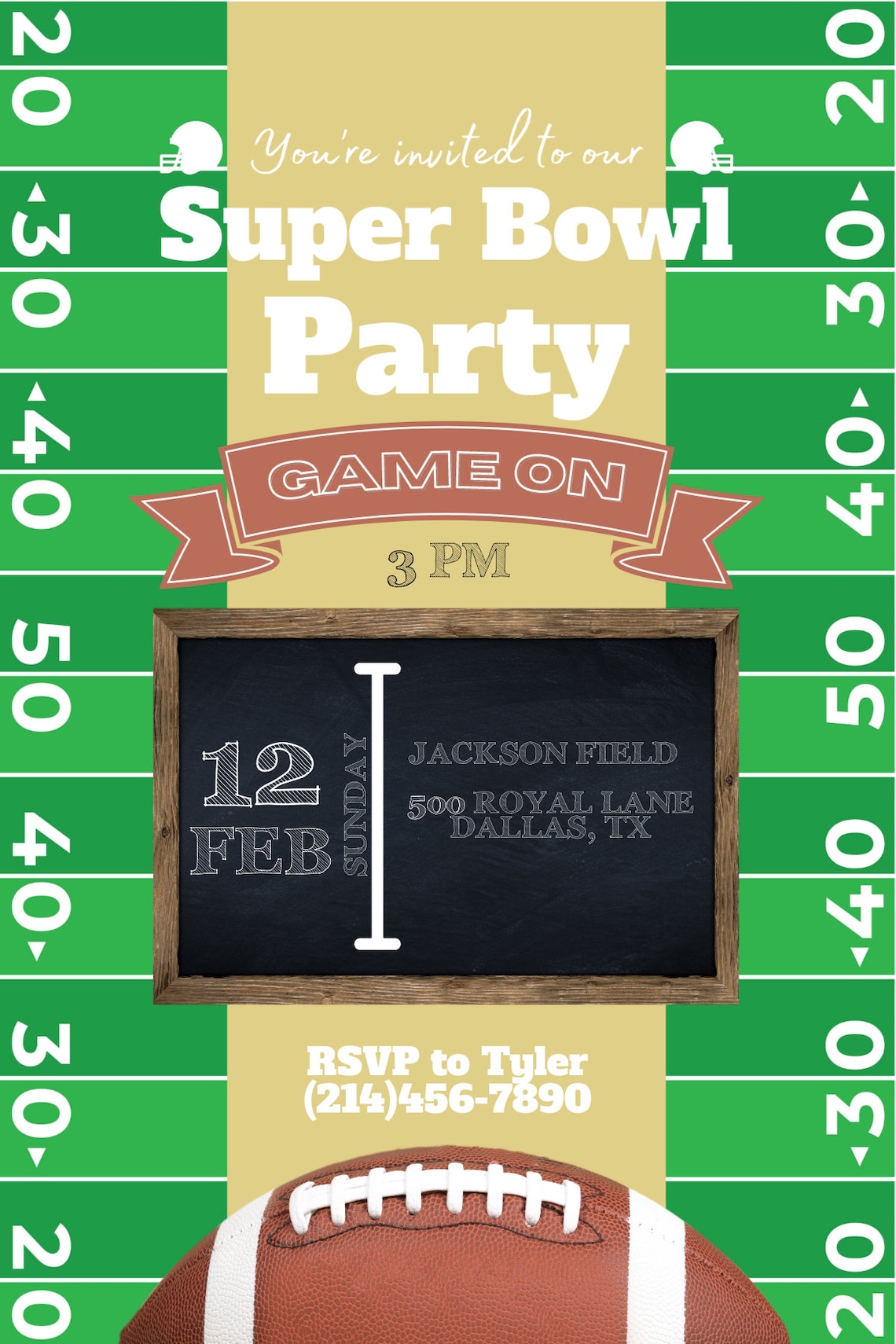 EDITABLE Super Bowl Party Invitation / Printable / Football - Etsy