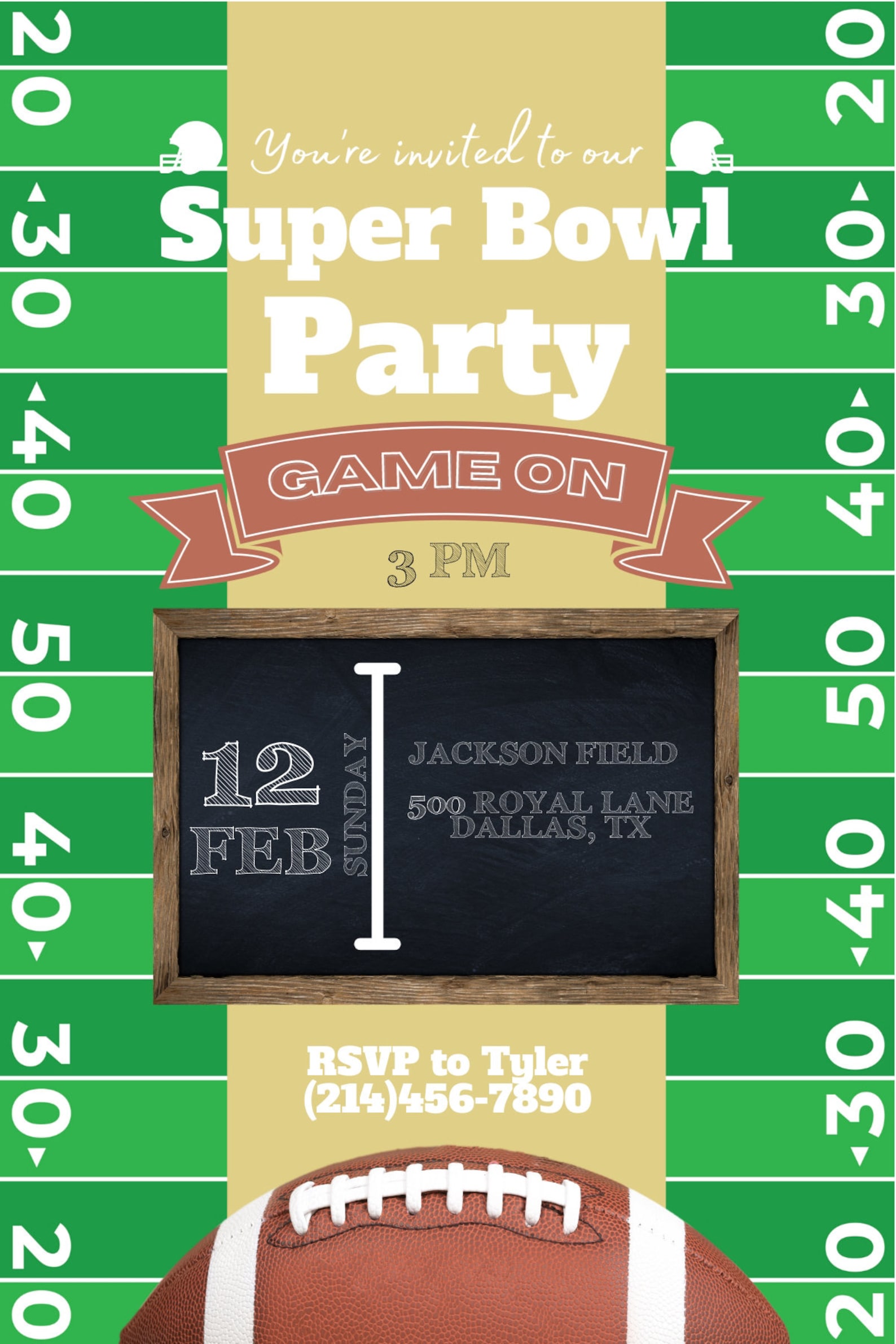 EDITABLE Super Bowl Party Invitation / Printable / Football - Etsy