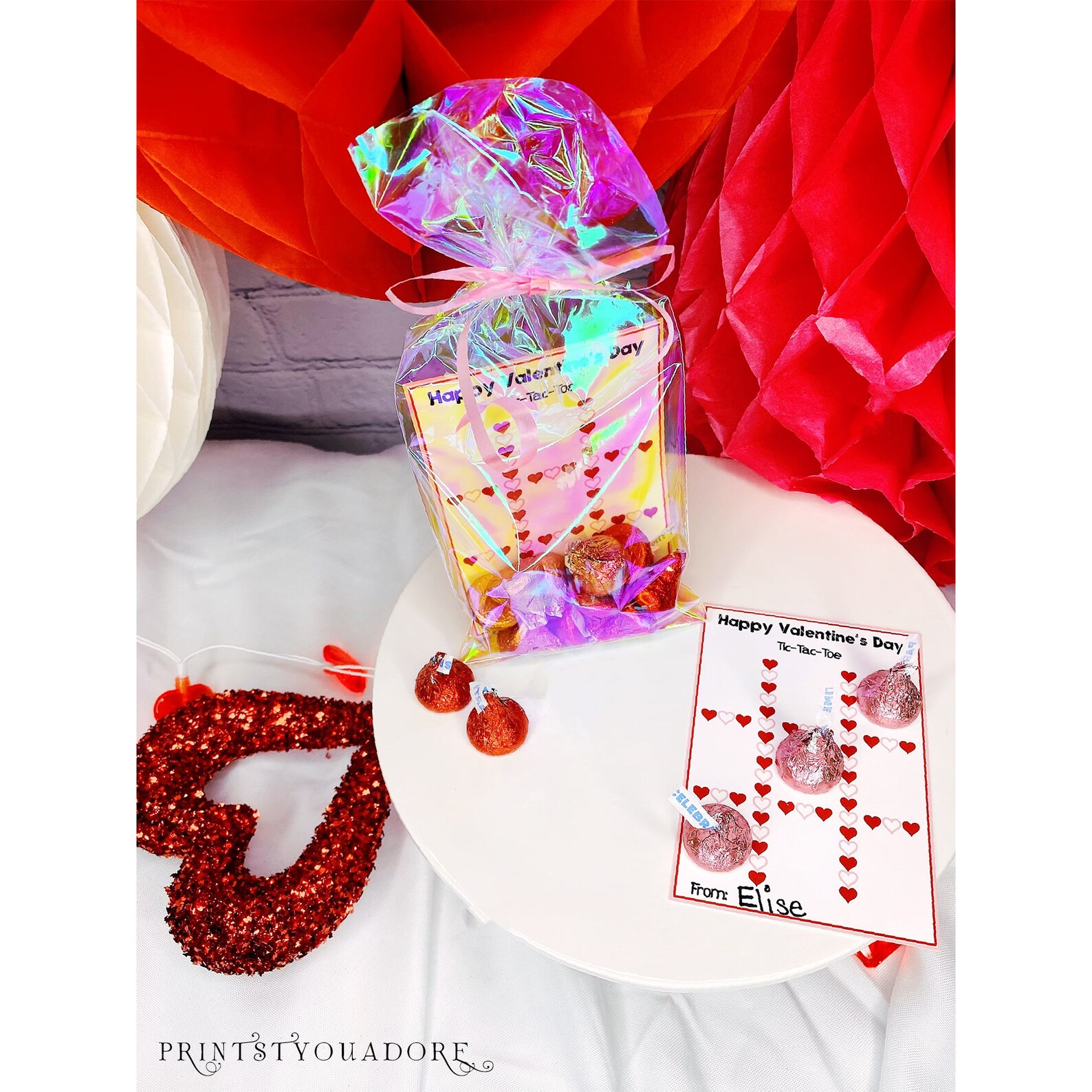 INSTANT DOWNLOAD Valentine's Day Tic Tac Toe Printable/ Valentine Cards ...