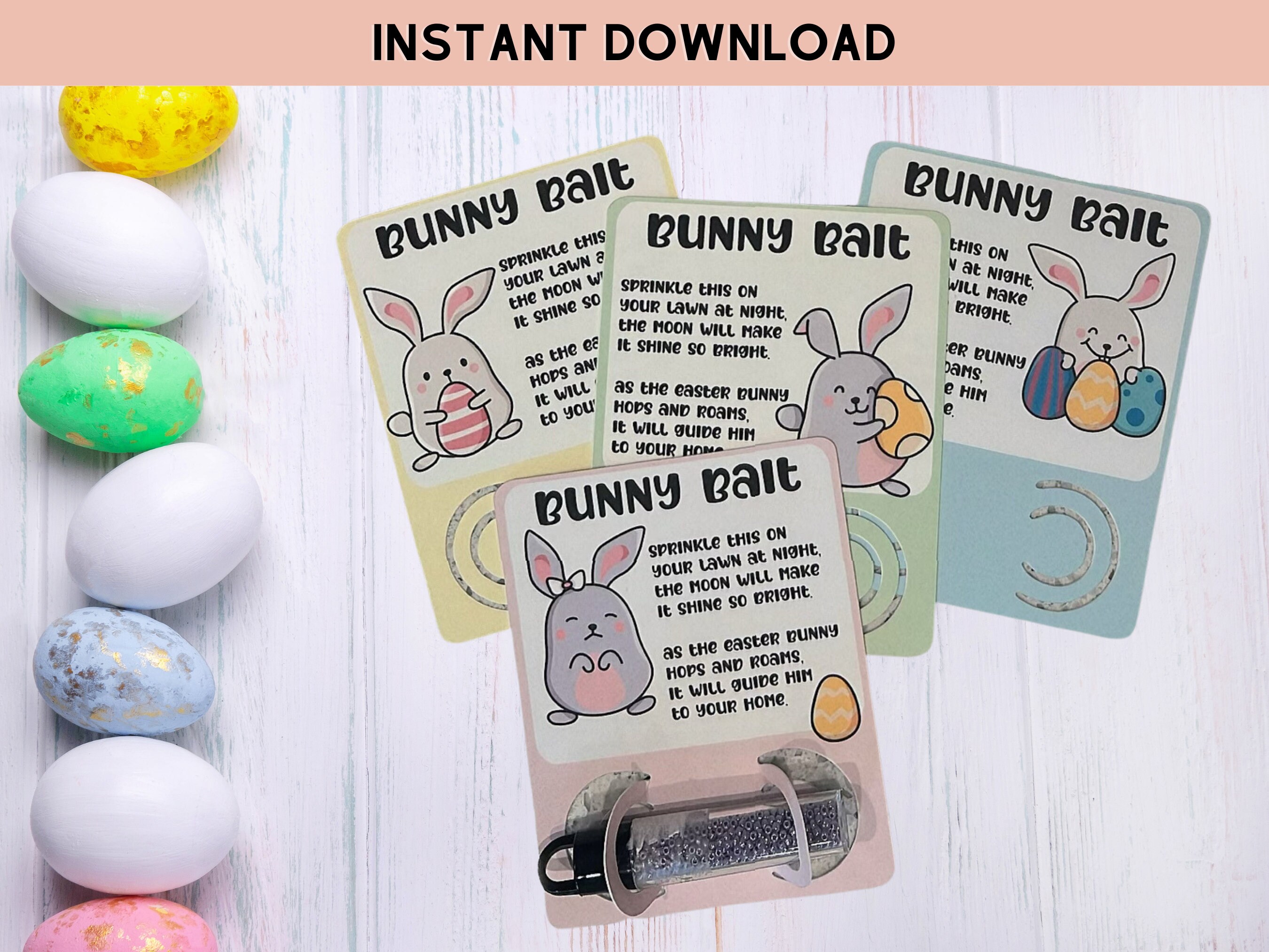 INSTANT DOWNLOAD Bunny Bait Cards for Easter Gift / Printable Easter ...