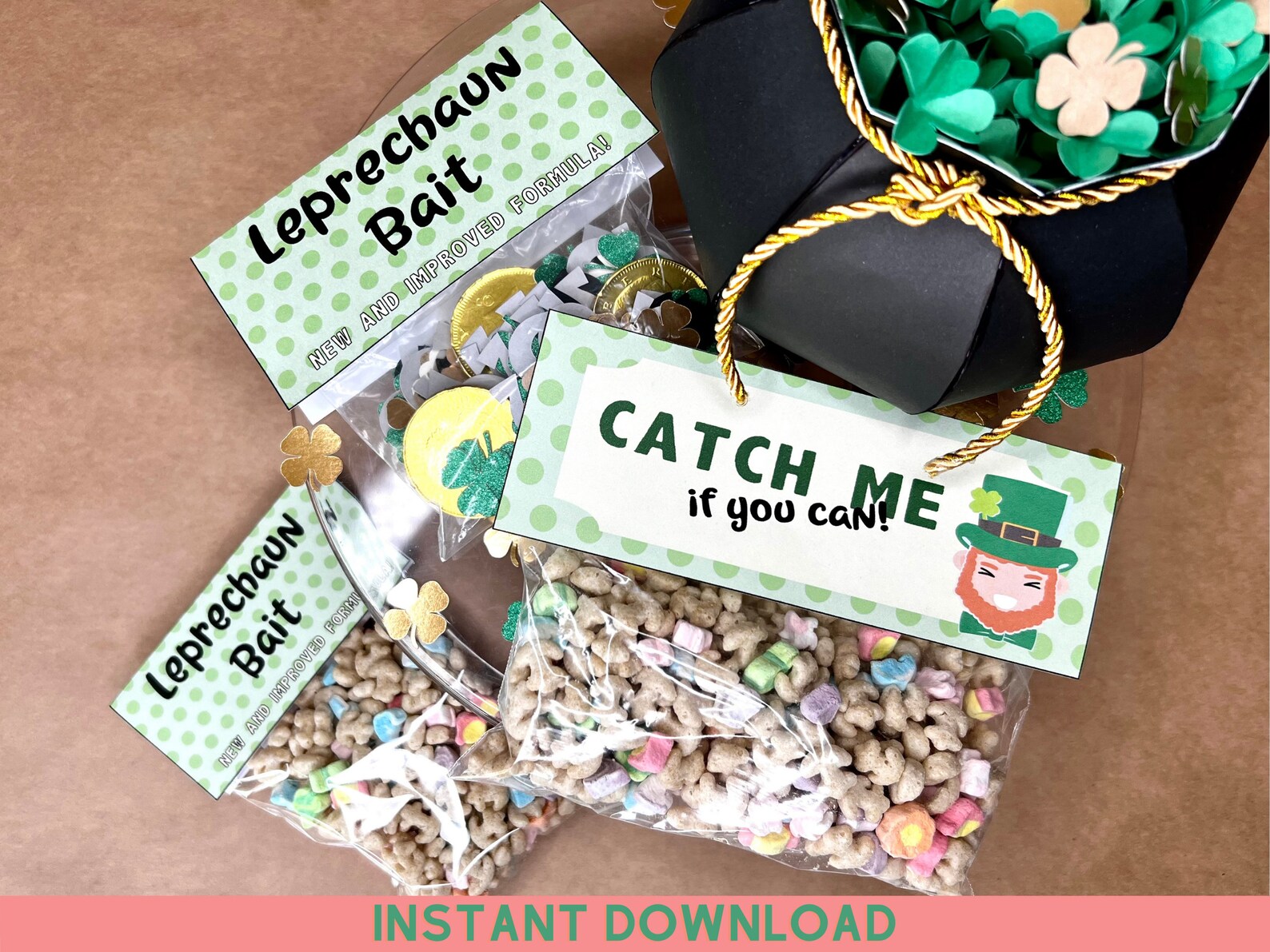 INSTANT DOWNLOAD St. Patrick's Day Leprechaun Bait Treat Bag Topper ...