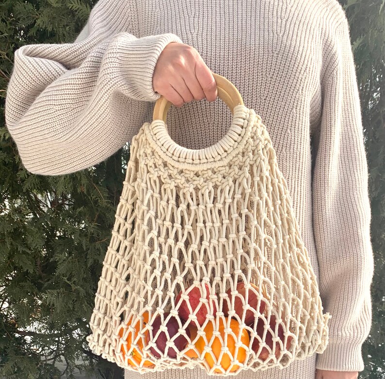 Handmade Macrame Shoulder Bag Boho Macrame Bag Sustainable - Etsy