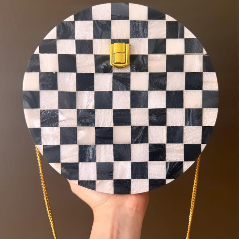 Checkered Purse - Etsy