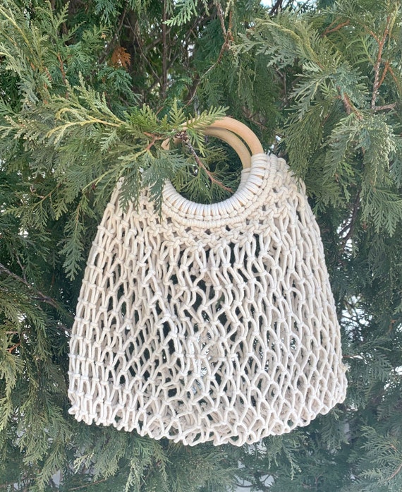 Handmade Macrame Shoulder Bag Boho Macrame Bag Sustainable | Etsy