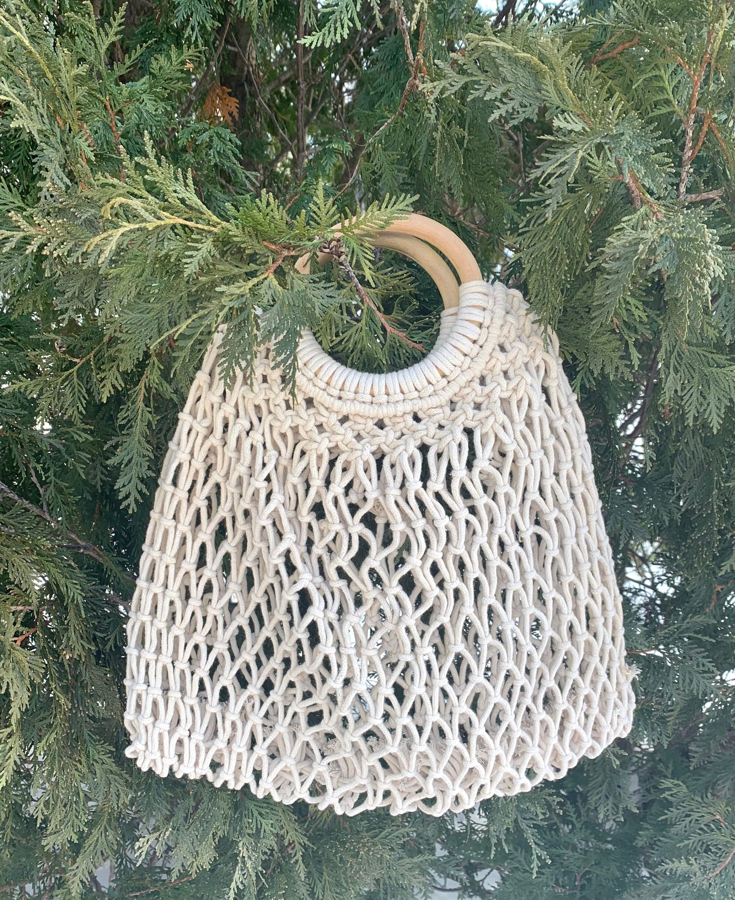 Handmade Macrame Shoulder Bag Boho Macrame Bag Sustainable Tote Macrame ...