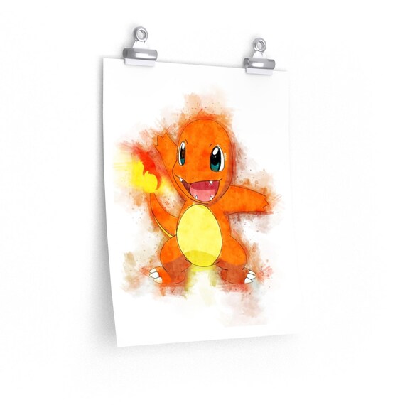 Charmander Watercolor Print Digital Print Superhero Poster - Etsy