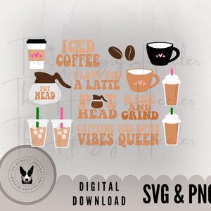 Coffee SVG Bundle Iced Coffee Svg Coffee Clipart Coffee - Etsy