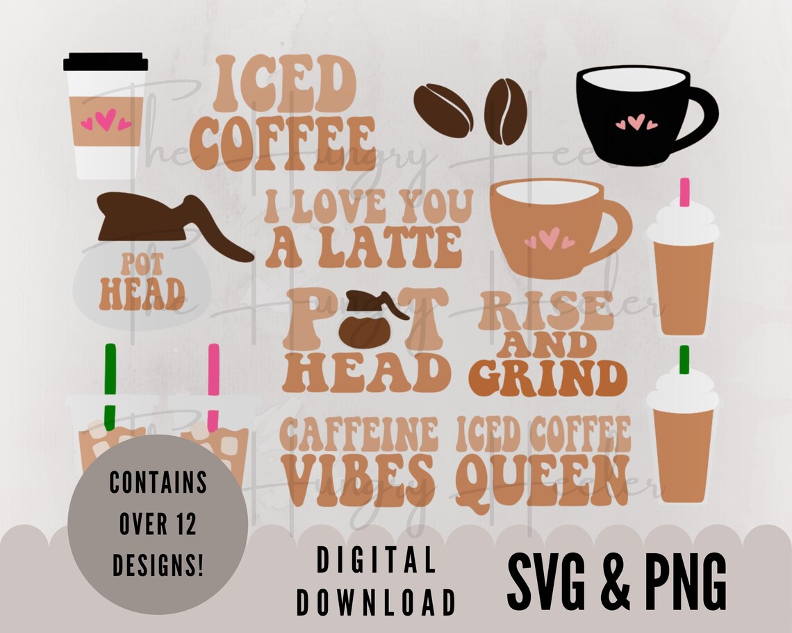 Coffee SVG Bundle Iced Coffee Svg Coffee Clipart Coffee - Etsy
