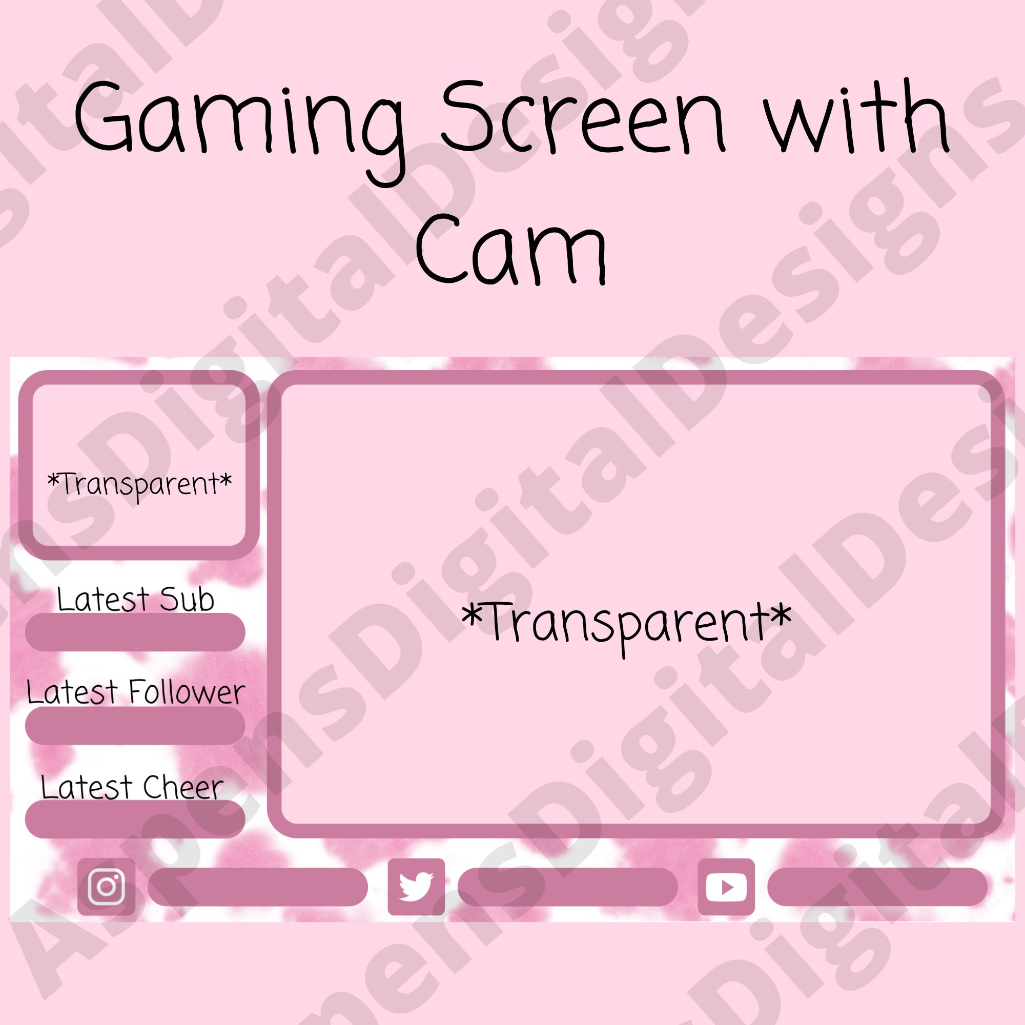 Strawberry Cow Twitch Overlay Panel Bundle - Etsy