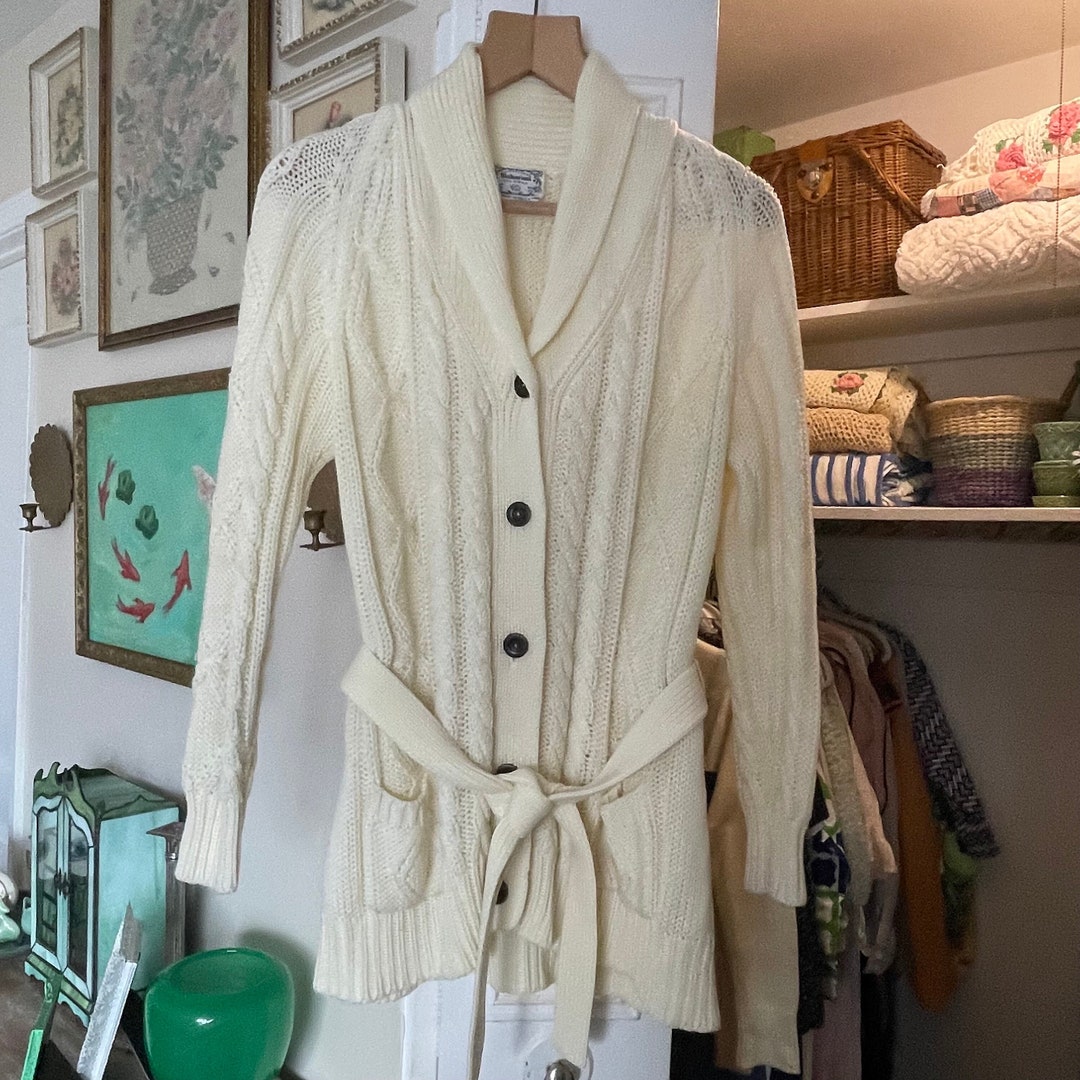 Vintage Fishermans Sweater, 48 Bust Measurement, Size L/XL Sweater Coat ...