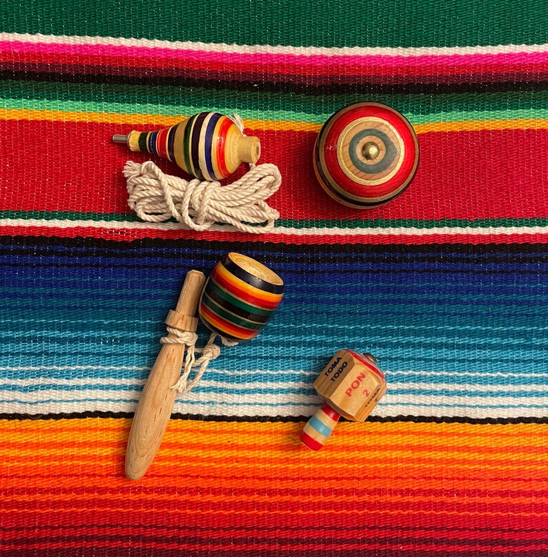 Mexican Toy. 4 Mini Toys Balero Spinning Top Lollipop - Etsy