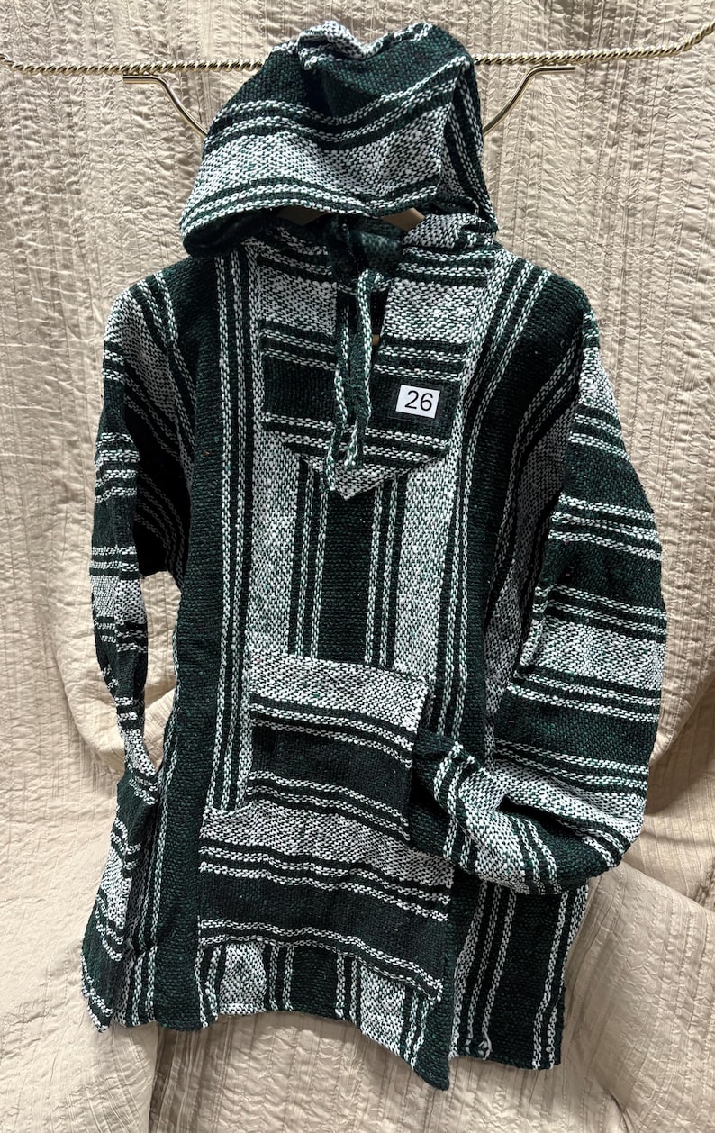 Mexican Baja Pullover Hoodie Poncho Boho V-neck Mens or Women XL. - Etsy