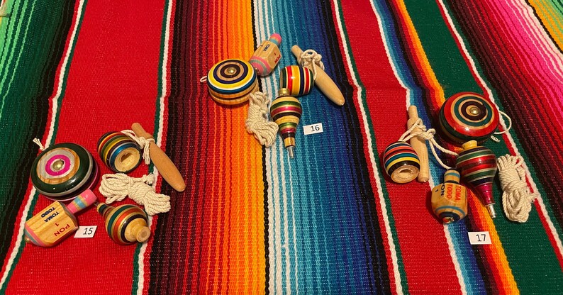 Mexican Toy. 4 Mini Toys Balero Spinning Top Take 2 Yo-yo. - Etsy