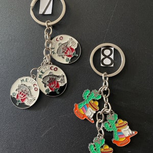 Mexican Keychain. Llavero De Mexico. Keychain With Triple Metal Figure ...