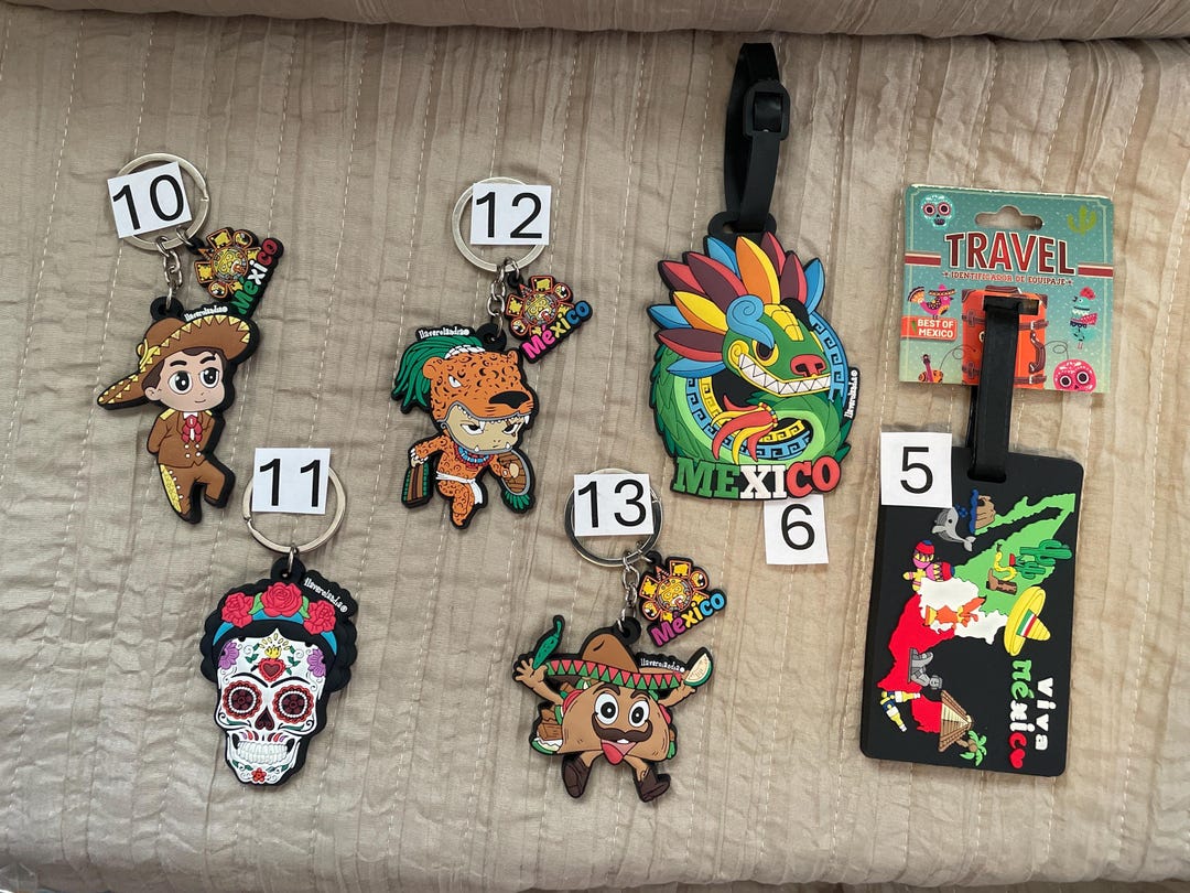 Mexican Keychain. Llavero Mexicano. Colorful Latex Keychain. Mexican ...